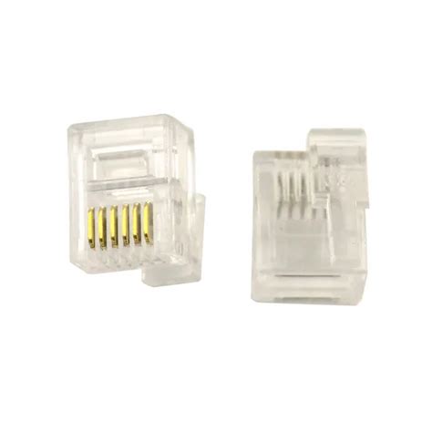 Telephone Cable Wire Connection Plug 6p6c Rj12 Left Latch Male Connector Rj12 Connector And