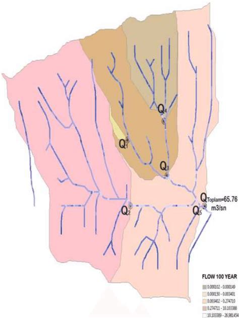 Surface Flow Rate Q Calculated Using Gis For 100 Years Download Scientific Diagram