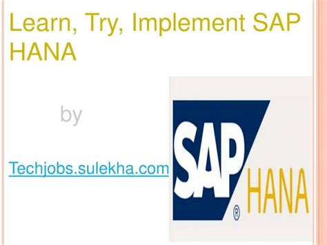 Pdf Learn Try Implement Sap Hana Dokumentips