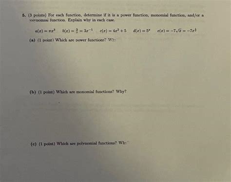 Solved 5 3 Points For Each Function Determine If It Is A