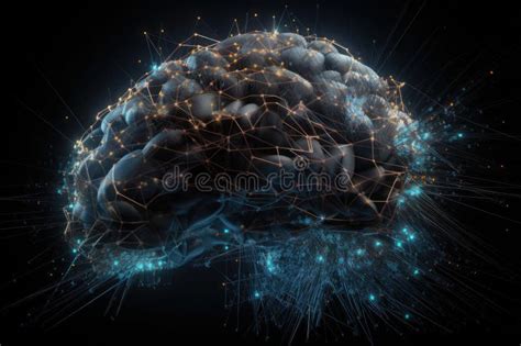 Brain With Network Of Neurons Firing And Transmitting Information