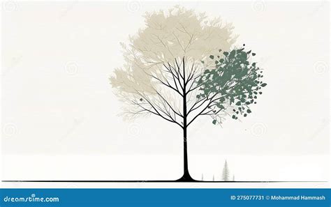 Minimalist Tree Illustration In Flat Design Graphics Made With