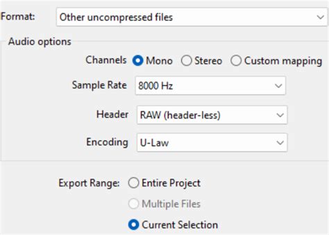 audacity exports raw instead of pcm app rpt users allstarlink discussion groups