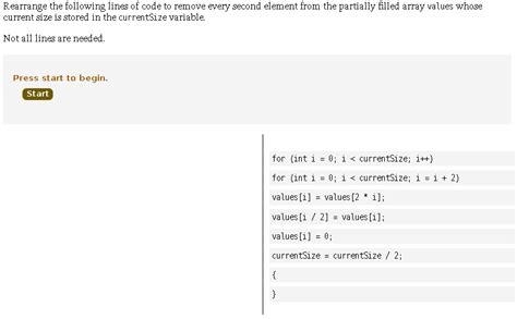 SOLVED Rearrange The Following Lines Of Code To Remove Every Second