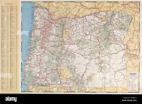 This Official Highway Map Of Oregon Shows Roads With Relief Indicated