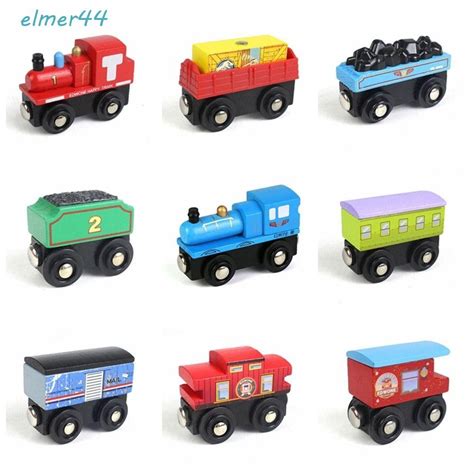 ELMER磁性火車玩具 木製的機車鐵路軌道列車 兒童玩具鐵路車輛組合列車模型軌道列車車生日禮物 蝦皮購物