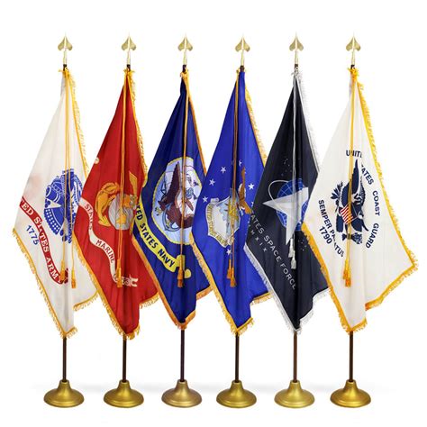 Complete Us Military Indoor Flag Set