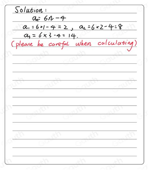 Solved 12 The Nth Term Of A Sequence Is 6n 4 Write Down The First 3