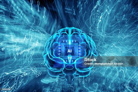 인공 지능의 배경입니다 빛 흔적 가상 개념 미래 지향적 인 추상적인 배경으로 Ai 컴퓨터 칩을 가진 인간의 두뇌 가상현실에 대한 스톡 사진 및 기타 이미지 Istock