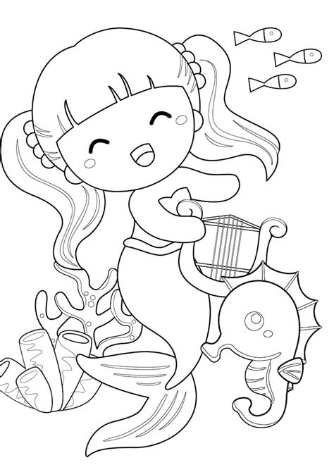 유아를 위한 인어 색칠 공부 이미지 Freepik에서 무료 다운로드