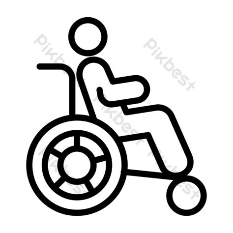 Disabled Icon Disability Line Vector Png Images Ai Free Download Pikbest