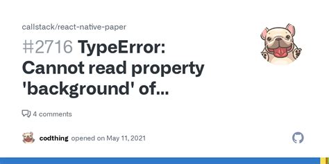TypeError Cannot Read Property Background Of Undefined Issue 2716