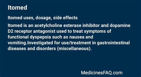 Itomed Uses Dosage Side Effects Food Interaction And Faq