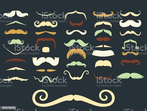 실루엣 벡터 콧수염 머리 Hipster 곱슬 컬렉션 수염이 발사와 신사 기호 패션 성인 인간의 얼굴 준 벡터 일러스트 레이 션 검은색에 대한 스톡 벡터 아트 및 기타 이미지