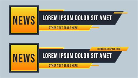 비디오 헤드라인 제목 Tv 뉴스에 대한 다채로운 하단 3분의 1 세트 템플릿 헤더 제목 세트 템플릿 디자인 프리미엄 벡터