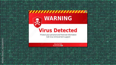 Virus Detected Alert Message Scanning And Identifying Computer Virus