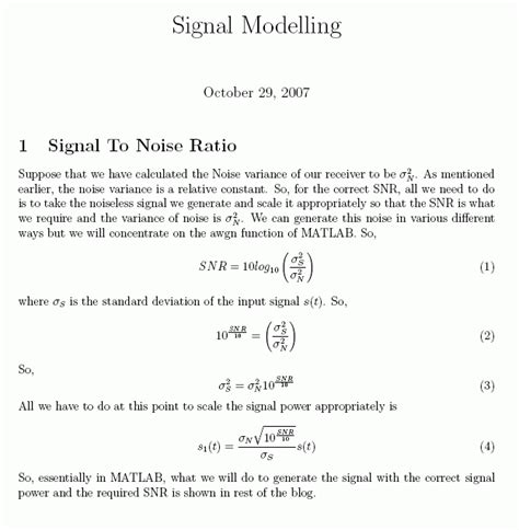 Modelling A Noisy Communication Signal In Matlab For The Analog To