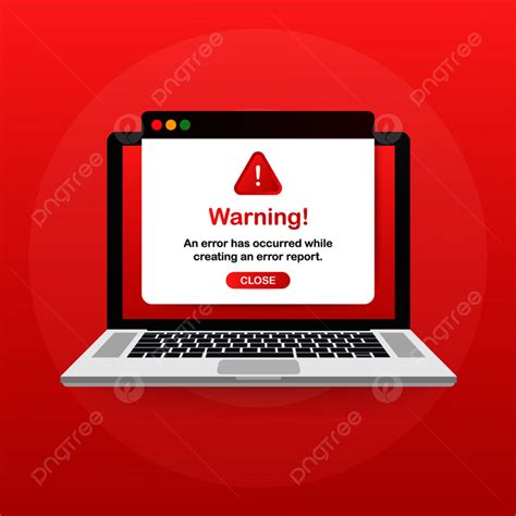 Modern Warning Pop Up With Flat Design On Red Background White