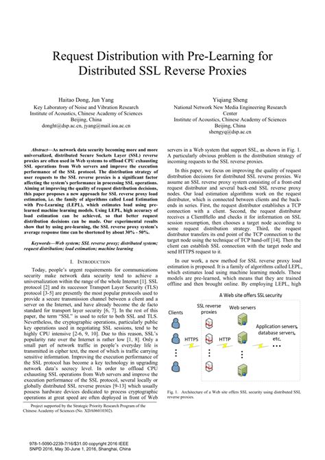 Pdf Request Distribution With Pre Learning For Distributed Ssl Reverse Proxies