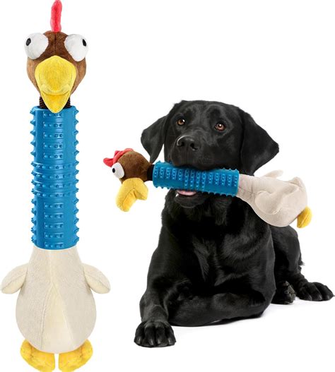 Kapetgo Chicken Dog Toys Squeaky Dog Chew Toy Interactive Dog Toys