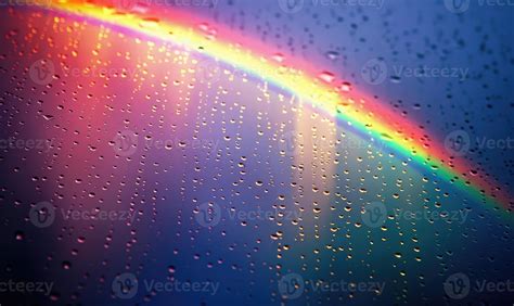 Colorful Rainbow After Spring Rain Rainbow On Dark Cloudy Sky 43034530