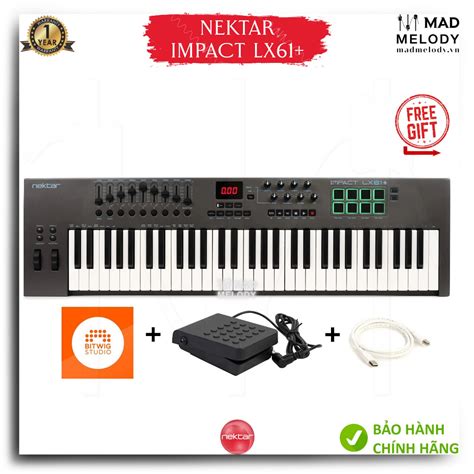 [bh1nĂm] Đàn Làm Soạn Nhạc Nektar Impact Lx61 61 Key Usb Midi Keyboard Controller Chính Hãng