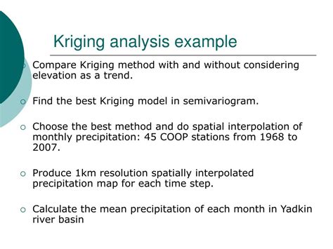 Ppt Spatial Interpolation Of Monthly Precipitation By Kriging Method Powerpoint Presentation