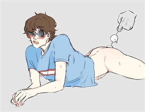 Rule 34 Anal Beads Anal Beads Pull Blue Shirt Blush Bottomless