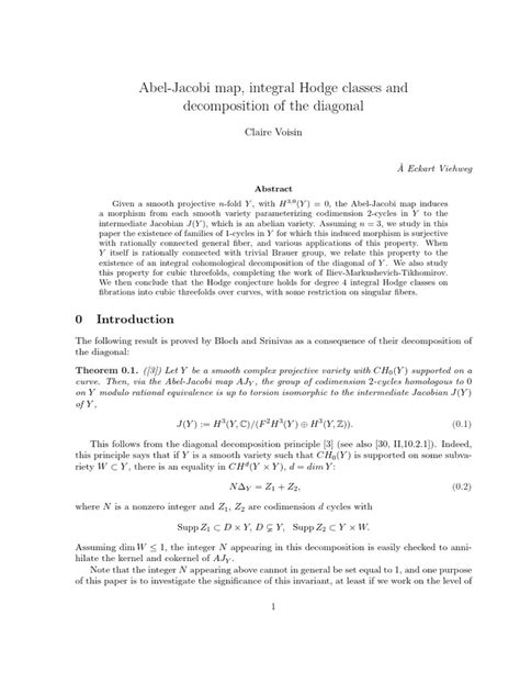 Abel Jacobi Map Integral Hodge Classes And Decomposition Of The