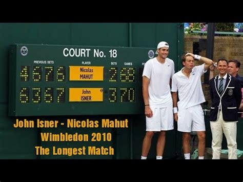John Isner Vs Nicolas Mahut Wimbledon 2010 The Longest Match Tenis
