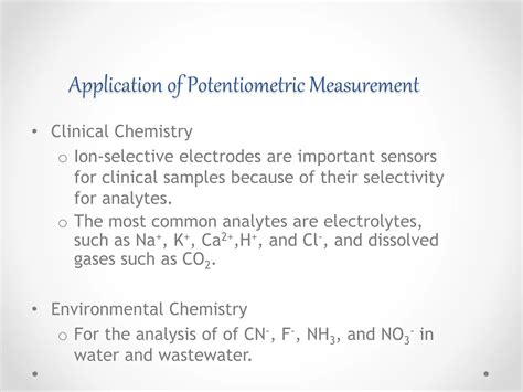 Potentiometry And Ion Selective Electrodes Ppt