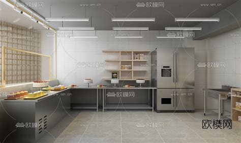 现代蛋糕店后厨3d模型 免费3dmax模型库 欧模网