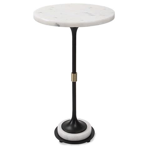 Iron And Marble Accent Table