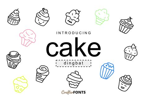 Cake Doodle Dingbat Masterbundles