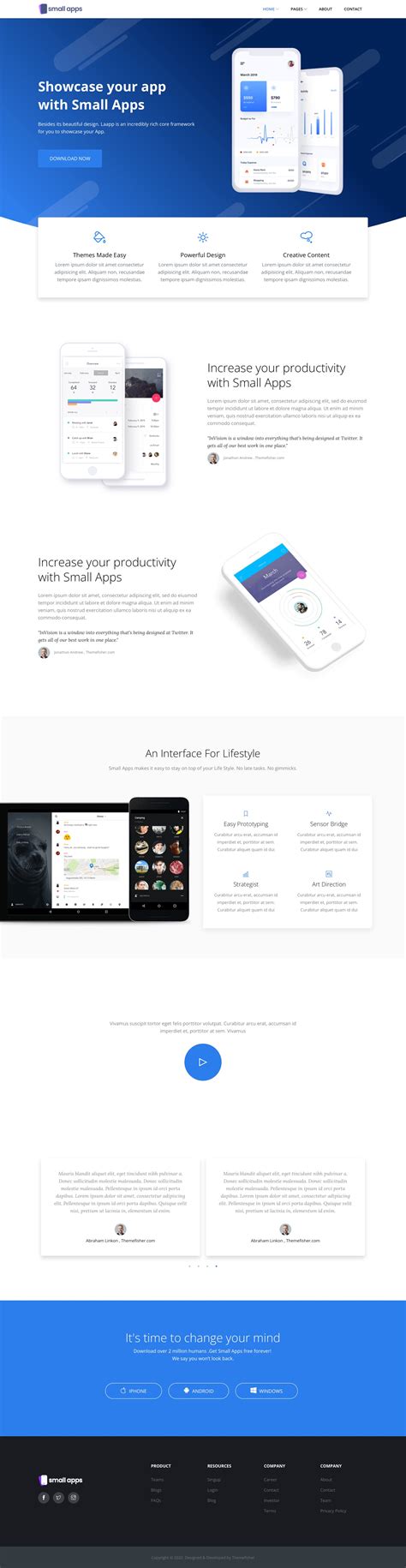 Small App Free Bootstrap App Website Template