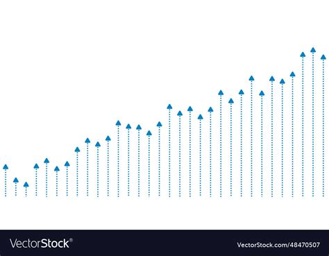 Abstract Growing Financial Graph Chart Arrows Vector Image