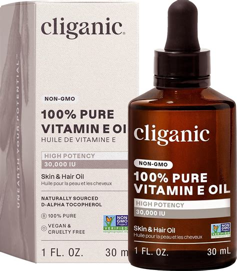 Cliganic Pure Vitamin E Oil For Skin Scars Hair And Face