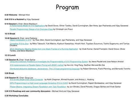 Ppt Welcome To Acm Sigplan X10 Workshop Powerpoint Presentation Free