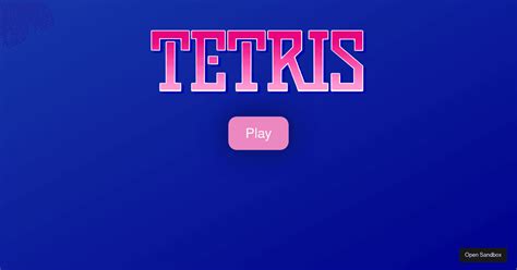 Tetris Game Codesandbox