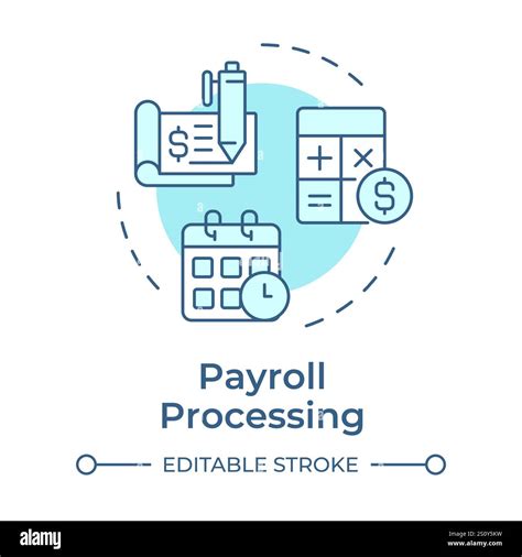 Payroll Processing Soft Blue Concept Icon Stock Vector Image And Art Alamy
