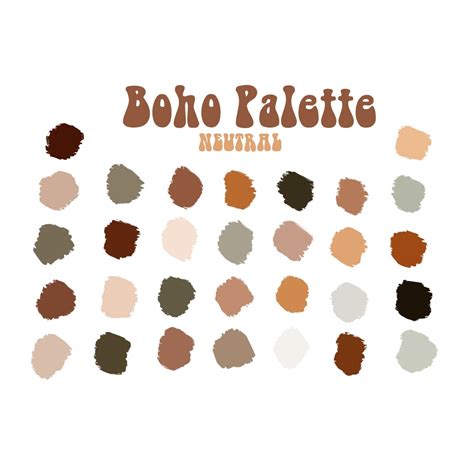 Procreate Boho Color Palette Procreate Boho Neutral Palette 30 Boho Color Swatches Procreate