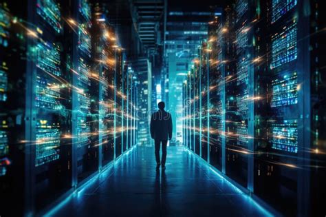 it technician at data center or server room generative ai stock