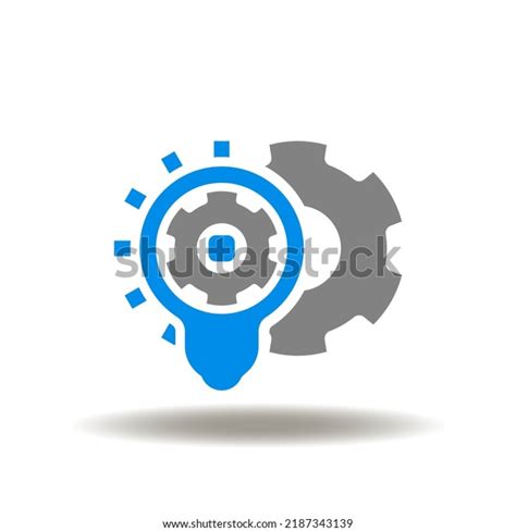 Vector Illustration Light Bulb Gear Icon Stock Vector Royalty Free