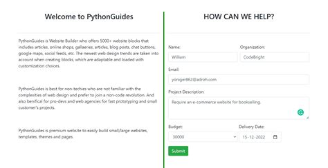 How To Build A Contact Form In Django Using Bootstrap Python Guides