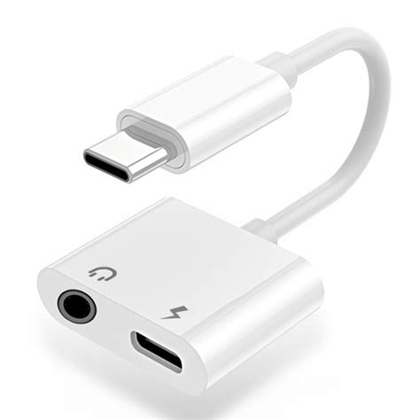 2 In 1 Usb C To 35mm Jack Microphone Headphone Adapter Type C Mic Aux Earbud Splitter Usbc