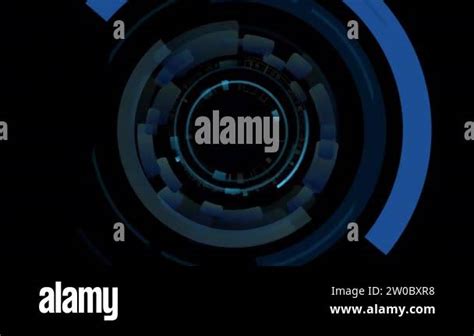 Blue Cricle Line Technology Graphic Motion Background With Alpha