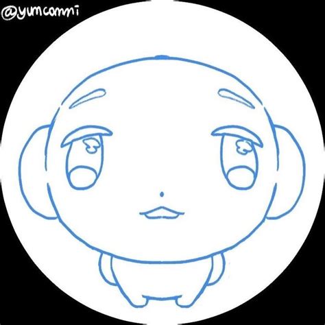 Anime Chibi Girl Outline Template