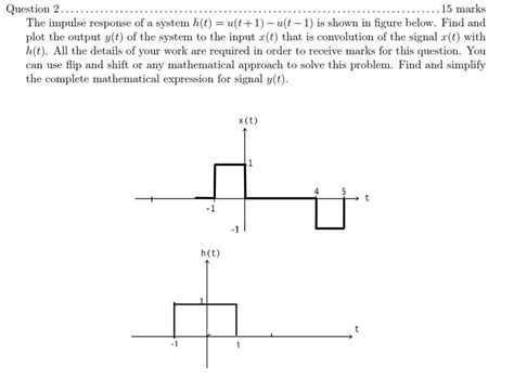 Solved Question Marks The Impulse Response Of A Chegg