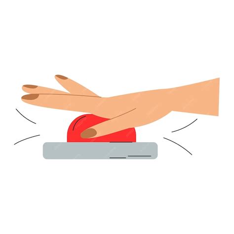 Premium Vector Hand Press Red Button Vector Stock Illustration Isolated On White Background