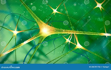 Microscopic Of Neural Network Brain Cells Human Nervous System Signals In Neurons In Brain Of